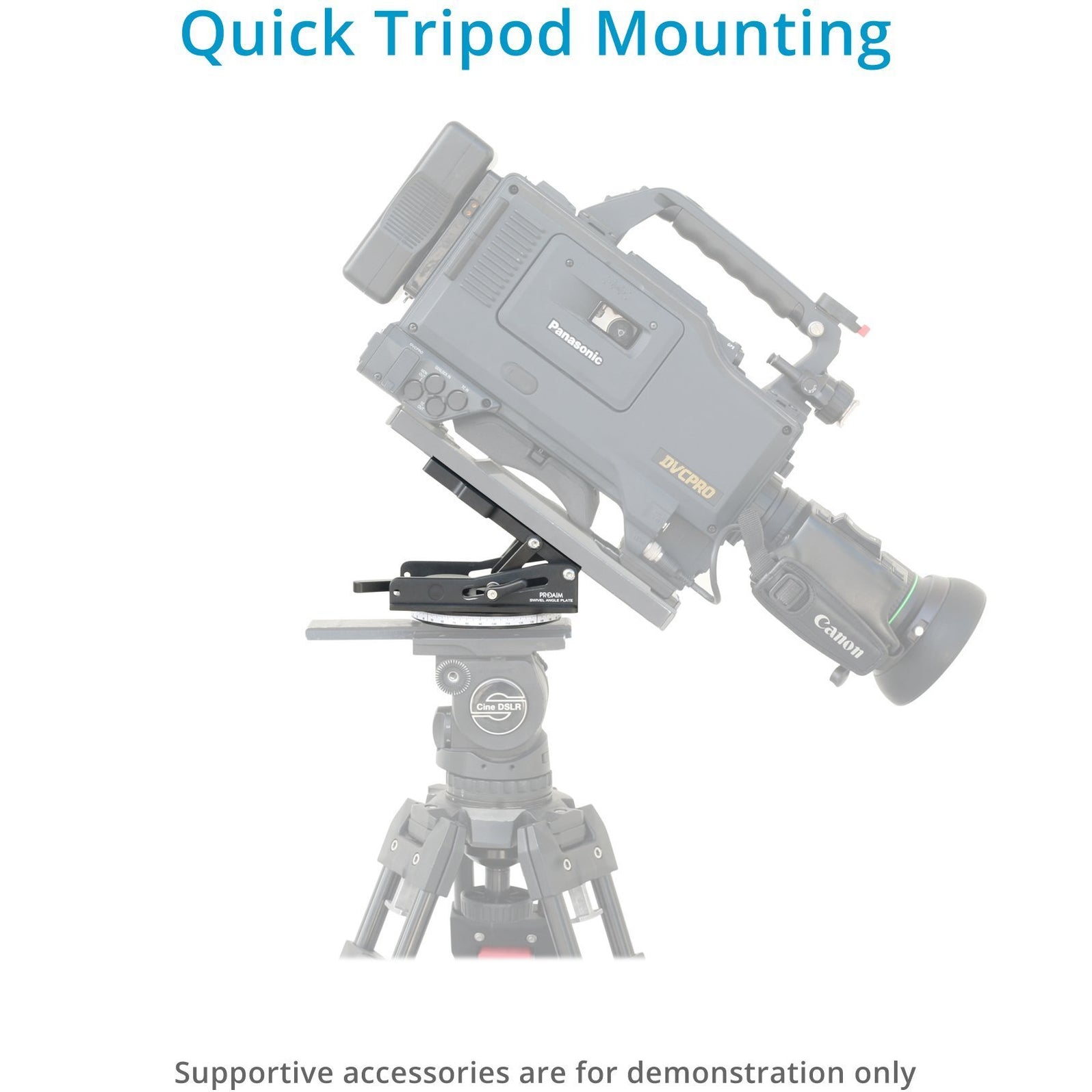 Proaim Swivel Pan Tilt Wedge Leveling Camera Plate, 25kg/55lb Payload